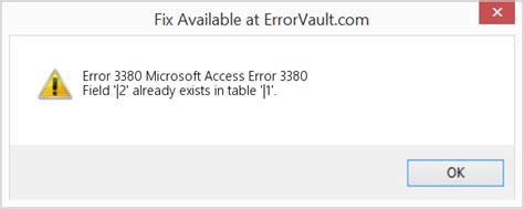 How To Fix Error 3380 Microsoft Access Error 3380 Field 2