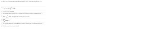 Solved Let F X Be A Cumulative Distribution Function Cdf