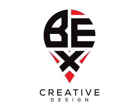 Premium Vector Bex Letter Location Shape Logo Design