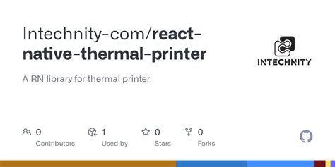 GitHub Intechnity React Native Thermal Printer A RN Library For Thermal Printer