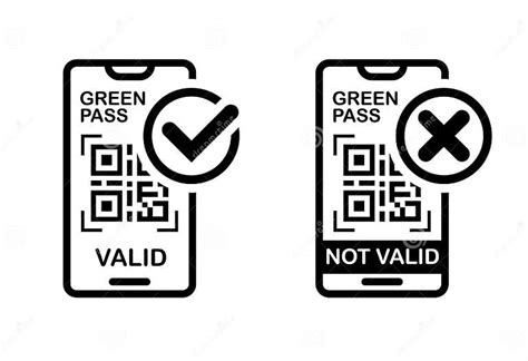 Digital Green Pass Icons Set Stock Vector Illustration Of