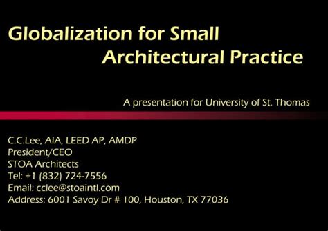 Globalization For Small Architectural Practice Pdf