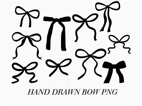 Hand Drawn Bow Clip Art Png Etsy