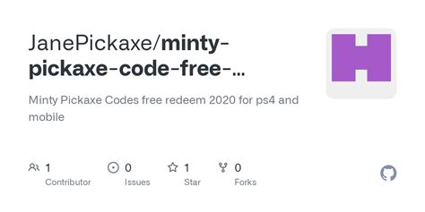 Github Janepickaxe Minty Pickaxe Code Free Redeem Minty Pickaxe
