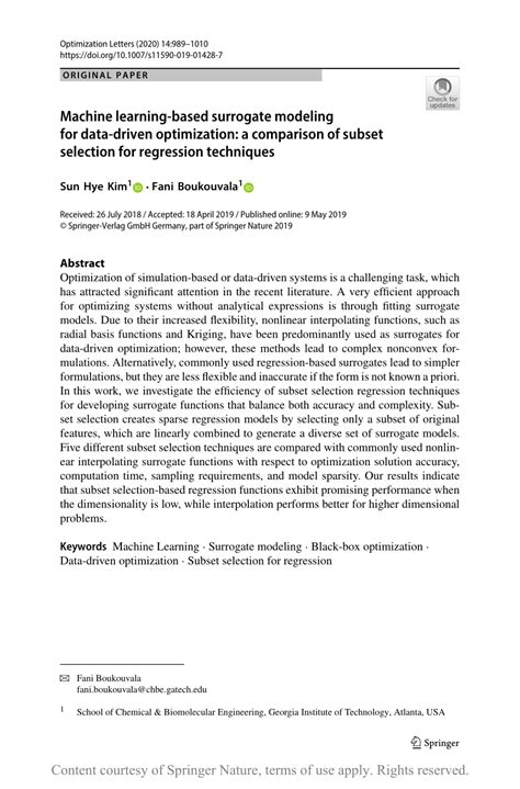 Machine Learning Based Surrogate Modeling For Data Driven Optimization