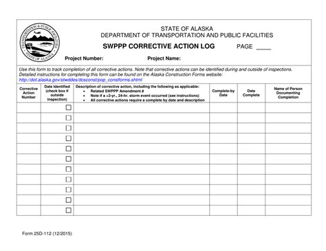Corrective Action Tracking Template