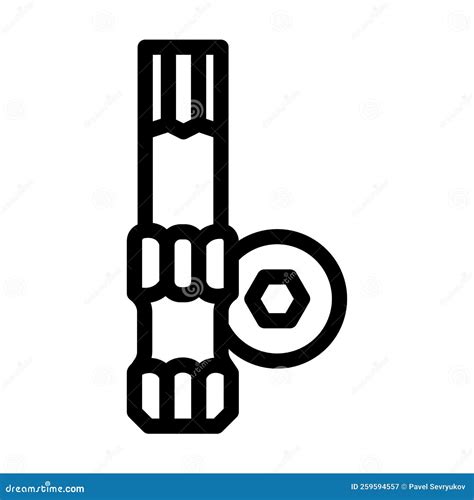 Allen Key Line Icons Collection Hexagon Wrench Sockets Metric