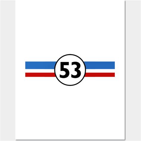 Herbie 53 Classic Racing Car 1963 Circle Logo 1 Herbie 53 Posters