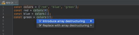 Refactoring Javascript Webstorm