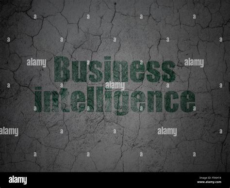 Business Concept Business Intelligence On Grunge Wall Background Stock