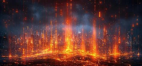 빛나는 요소와 중앙 광원을 갖춘 미래 지향적인 디지털 풍경 디지털 미래의 풍경 배경 일러스트 및 사진 무료 다운로드 Pngtree