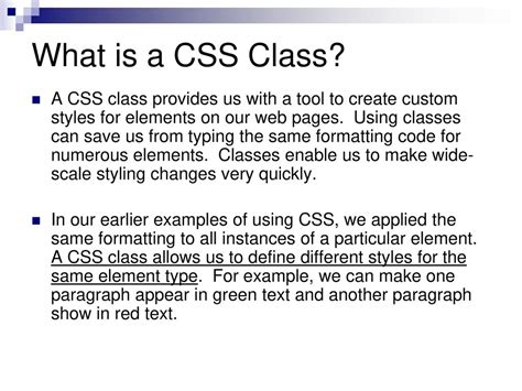 CSS Classes Ppt Download