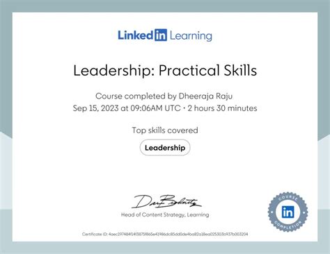 Dheeraja Raju On Linkedin Certificate Of Completion