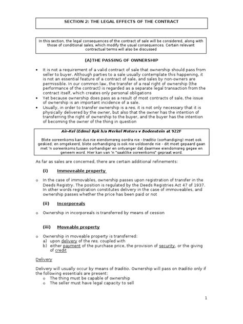 2 1 The Passing Of Ownership Pdf Cheque Ownership