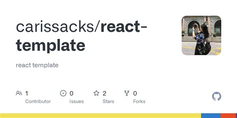 GitHub Carissacks React Template React Template