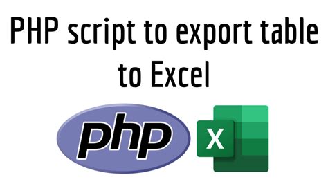 Php Script To Export Table To Excel Configuroweb