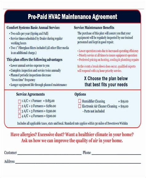 Hvac Maintenance Template
