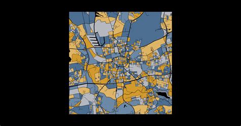 Dortmund Map Pattern In Blue And Gold Dortmund Map Posters And Art Prints Teepublic