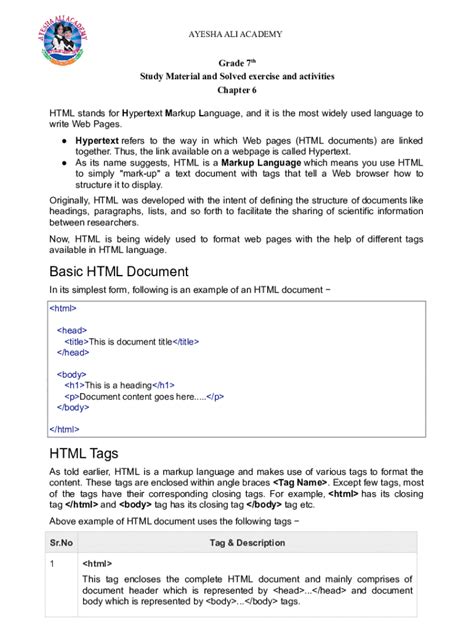 fillable online musraf ali a on linkedin html hypertext markup