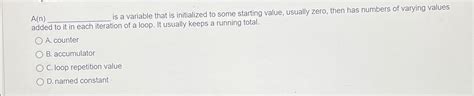 solved a n ﻿is a variable that is initialized to some
