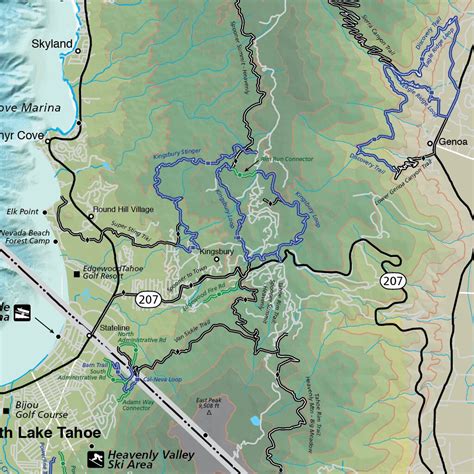 Lake Tahoe Trails Map Hike California Bike California Hike Nevada