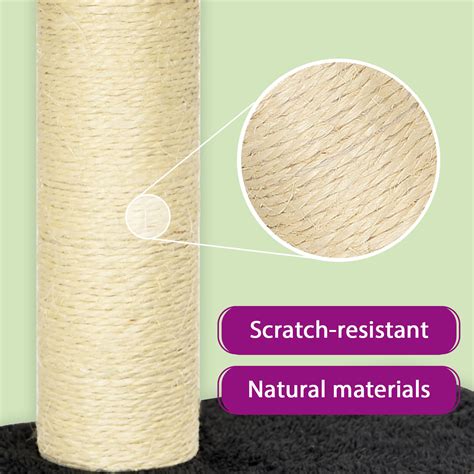 Vidaxl Cat Tree Dark Grey Engineered Wood Plush Sisal Large