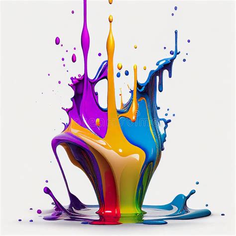 Una Pintura Colorida Salpicada De Fondo Blanco Stock De Ilustración