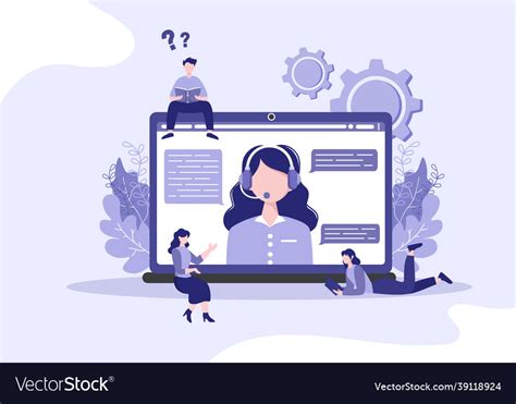 Robot Virtual Assistance Or Chatbot Background Vector Image