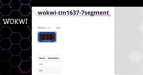 Wokwi Tm1637 7segment参考 Wokwi Docs Wokwi Tm1637 7segment参考 Wokwi Docs