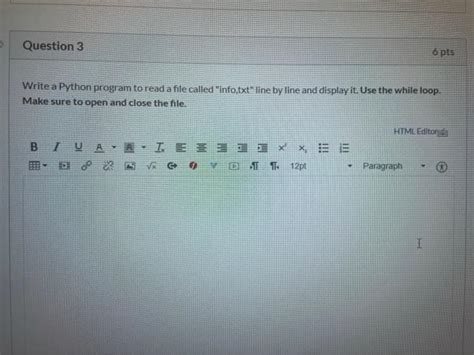 Solved Question 3 6 Pts Write A Python Program To Read A