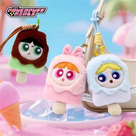 Authentic Powerpuff Girls Summer Popsicle Plush Keychain Blossom
