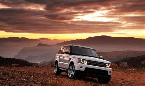 Range Rover Sunset Mountains Car Auto Poster My Hot Posters