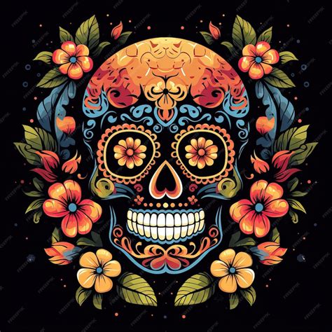 Premium Ai Image Day Of The Dead Skull Art