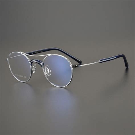 Gatenac Unisex Full Rim Round Titanium Double Bridge Frame Eyeglasses