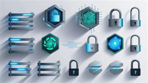 Futuristic Security And Access Control Concept Icons Premium Ai