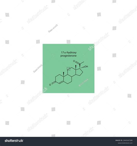 17 α Hydroxy Progesterone Skeletal Structure Diagramprogesterone Hormone Stock Vector Royalty