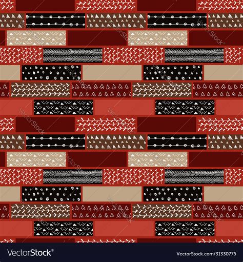 Seamless Patchwork Pattern Geometrical Background Vector Image