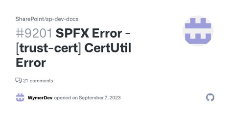 Spfx Error Trust Cert Certutil Error · Issue 9201 · Sharepointsp Dev Docs · Github