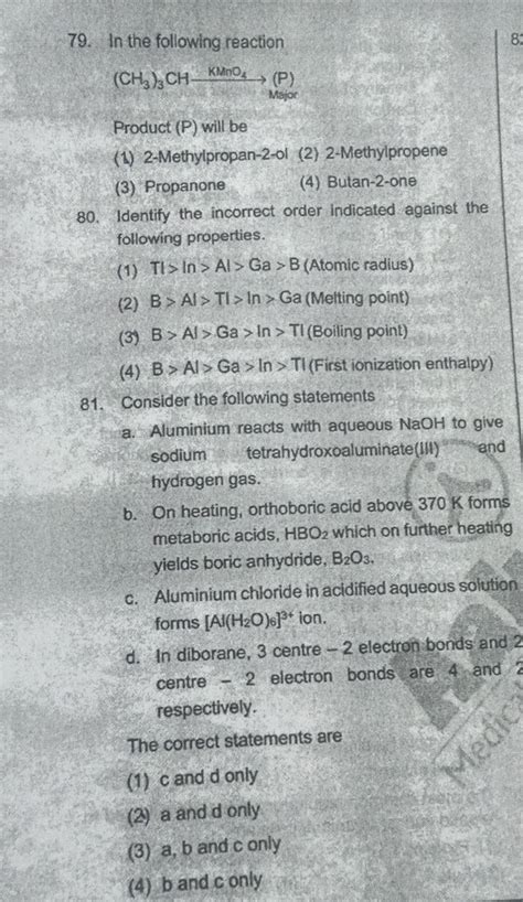 79. In the following reaction (CH3)3CH \( | StudyX