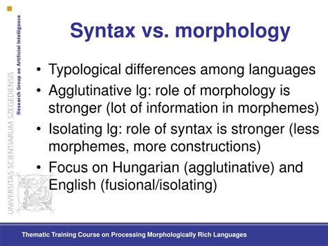 Ppt The Syntax Morphology Interface And Natural Language Processing