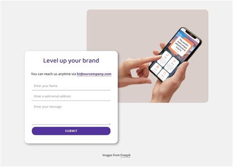 simple contact us block web page design by nicepage