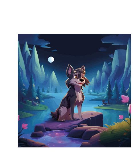 Chill Wolf Cartoon Character Freelancer
