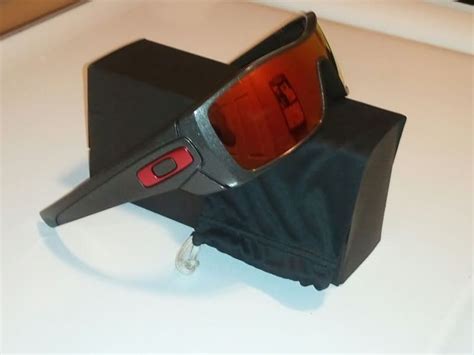 Fs New Oakley Batwolf Custom Granite Frame Ruby Iridium Red Icons
