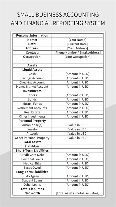 Small Business Accounting And Financial Reporting System Excel Template