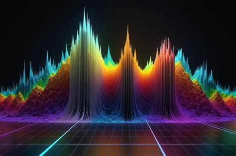 Colorful 3d Audio Spectrum Visualization Horizontal Composition
