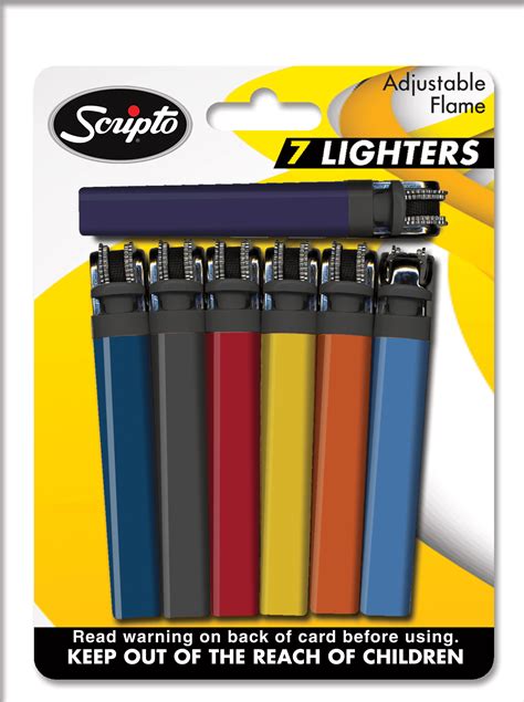 Scripto Views Adjustable Flame Pocket Lighter Multi Color 7 Count