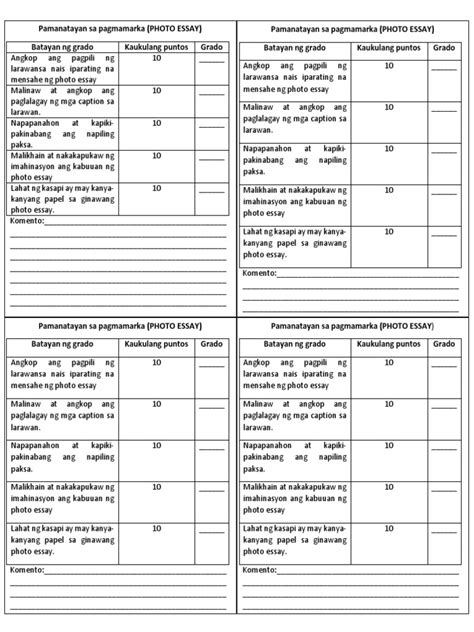 Pamantayan Sa Photo Essay Pdf