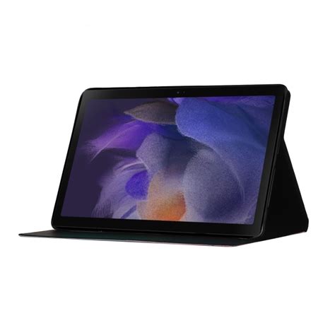 삼성 갤럭시 탭 A9용 꽃 패턴 가로 플립 Pu 태블릿 케이스 수면깨우기 기능 포함소형 꽃무늬