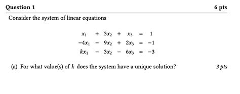 Solved Consider The System Of Linear Equations