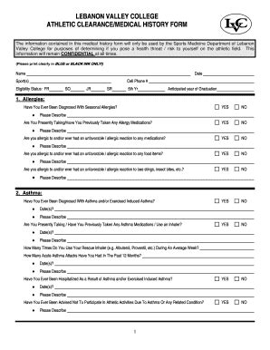 Athletic Clearance Form Fill Out And Sign Printable Pdf Template